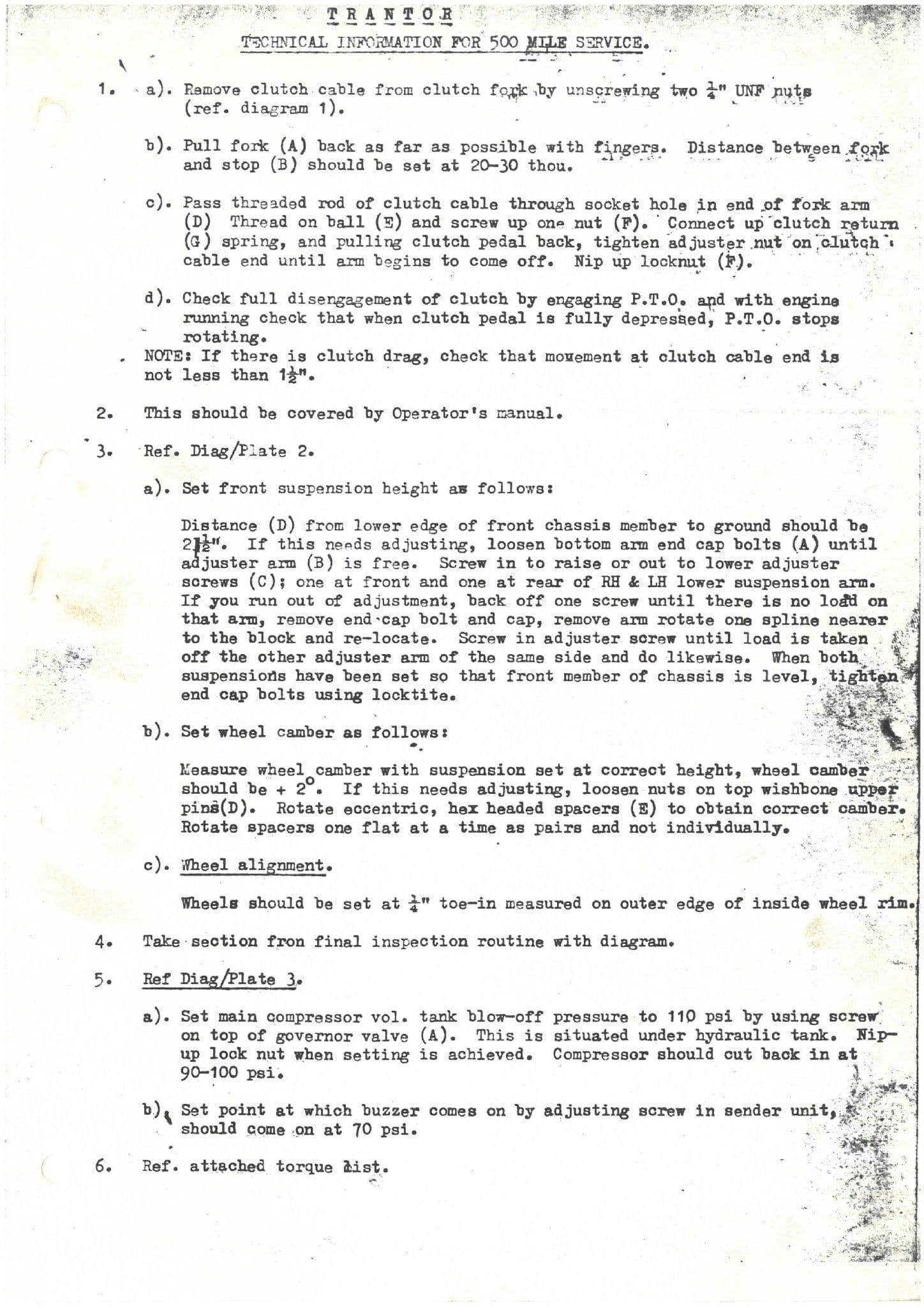 Trantor Tractor Workshop Manual