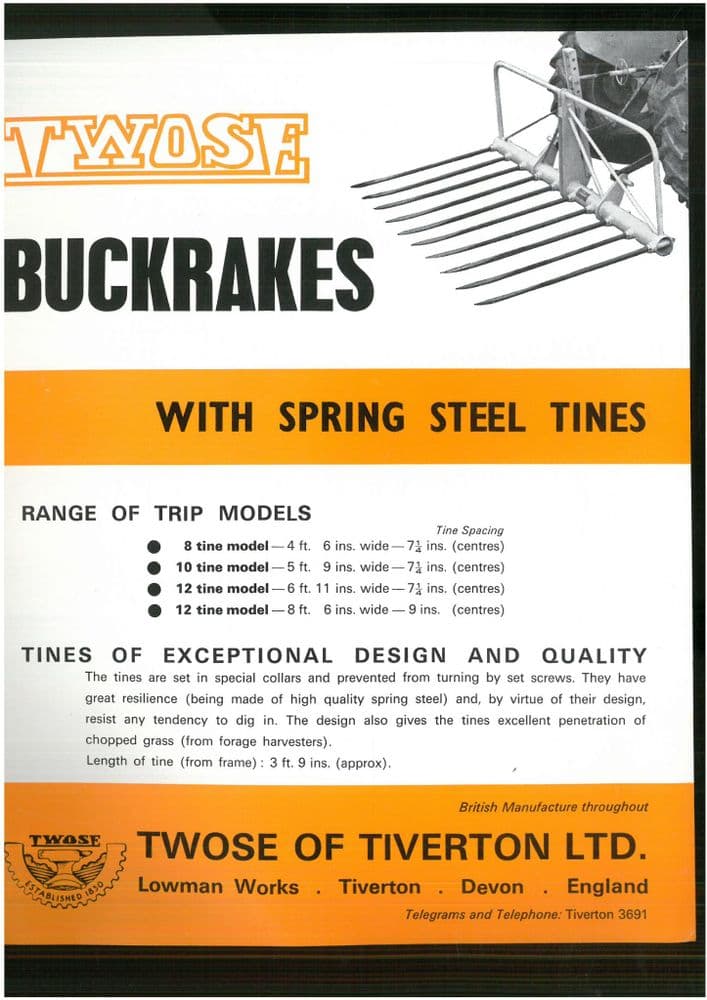 Twose Push-off Buckrake with Spring Steel Tines Brochure