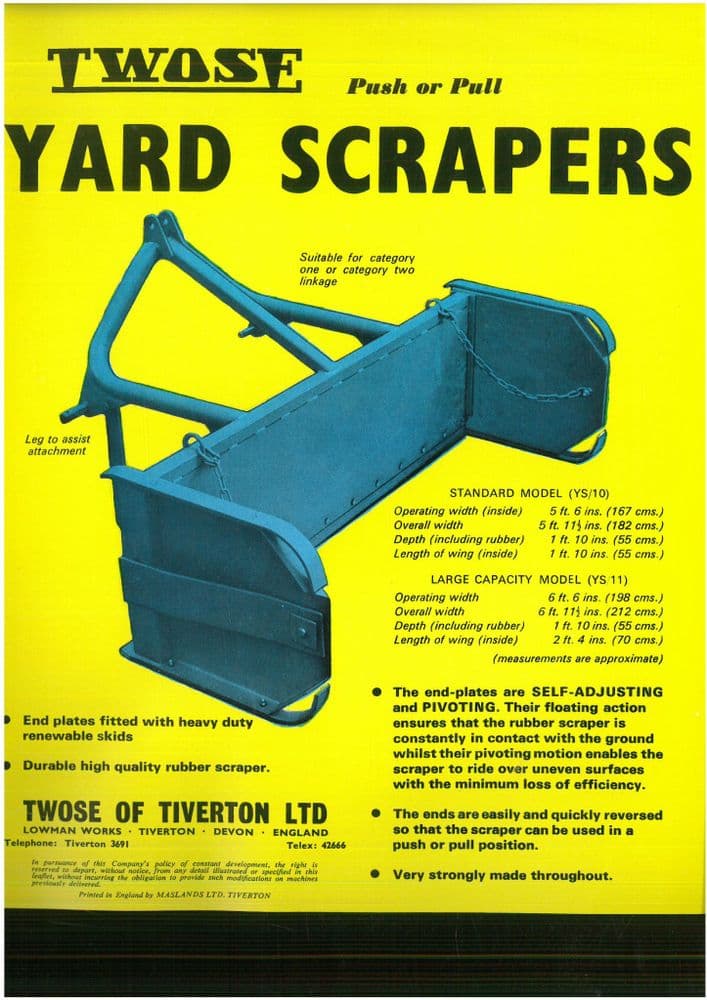 Twose Yard Scraper Brochure