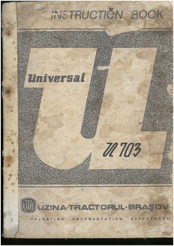 Universal UTB Tractor U703 Operators Manual - U 703