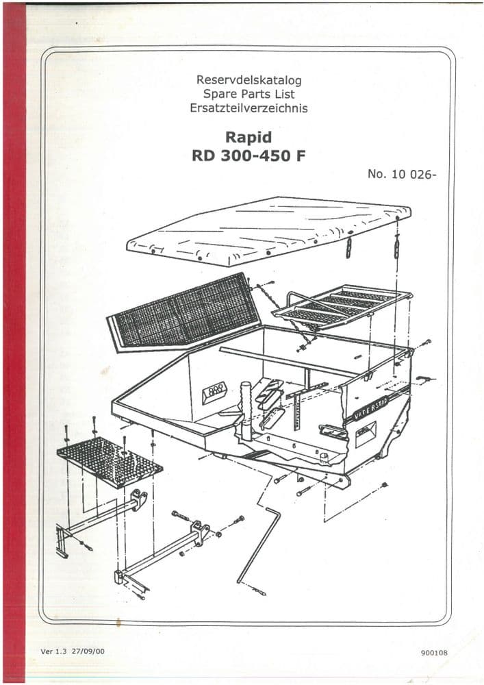 Vaderstad Seed Drill Rapid Series RD300F RD400F RD450F Parts Manual ...