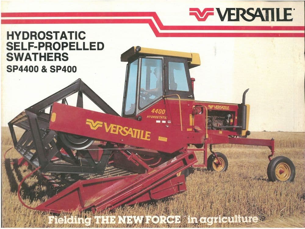 Versatile Self Propelled Hydrostatic Swather Model SP4400 & SP400 Brochure