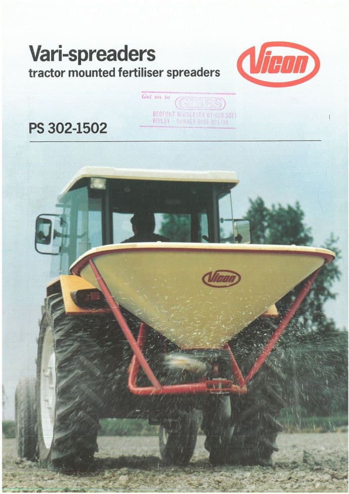 Vicon Vari-Spreader PS 302-1502 Brochure - PS 302 1502