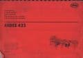 Vicon Windrower Rake Andex 423 Parts Manual