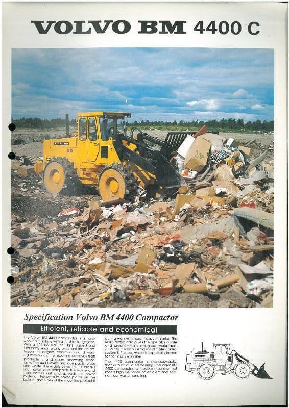 VOLVO BM 4400C WHEEL LOADER COMPACTOR BROCHURE - DG3