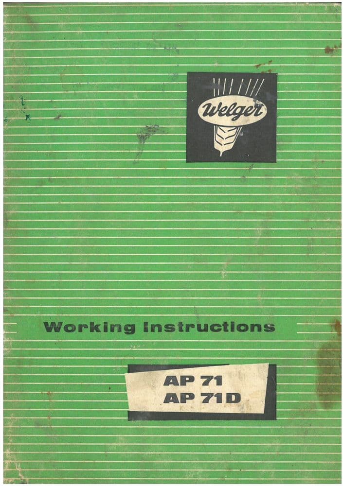 Welger Baler AP71 & AP71D Operators Manual