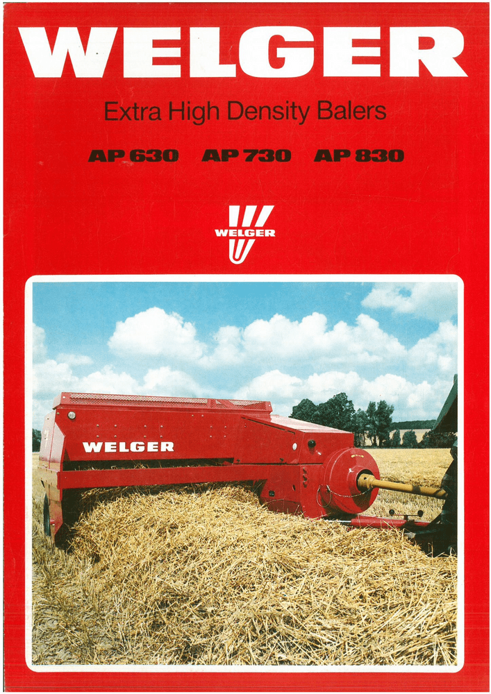 Welger Extra High Density Baler AP 630 AP 730 AP 830Brochure
