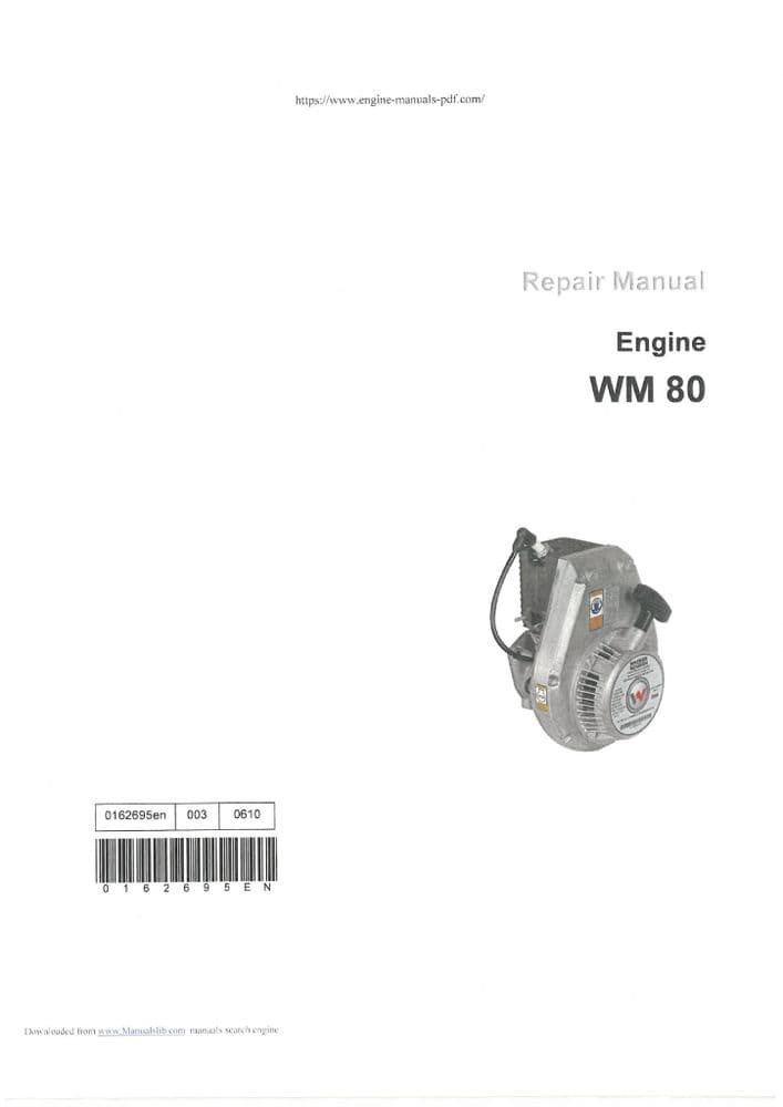 Whacker Neuson Engine WM80 Workshop Repair Manual