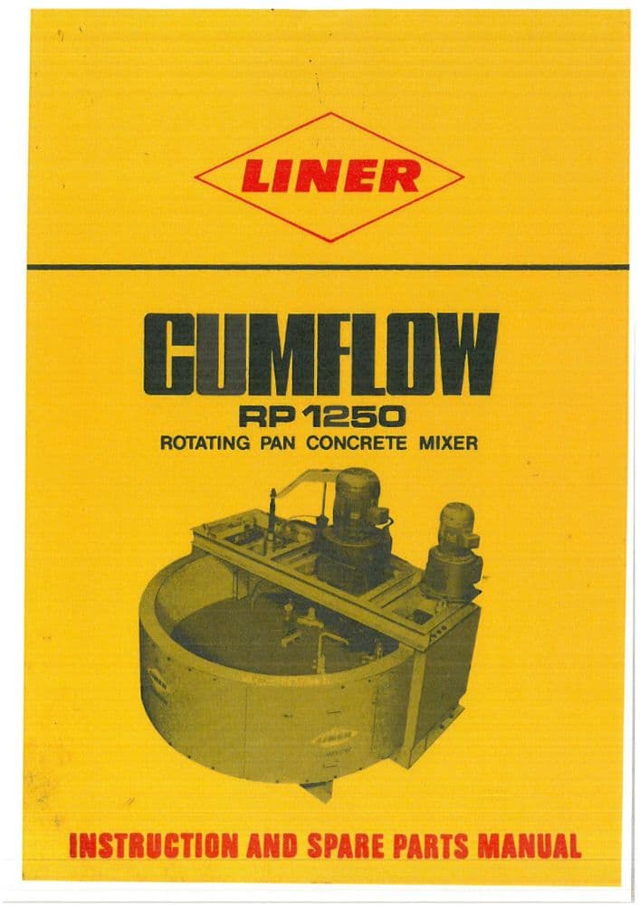 Winget Crocker Liner Rotating Pan Mixer Cumflow RP1250 Operators Manual ...