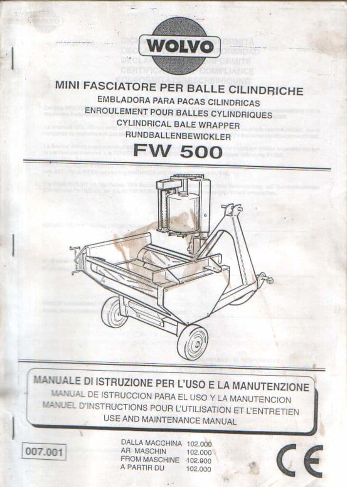 Wolvo FW500 Bale Wrapper Operators Manual