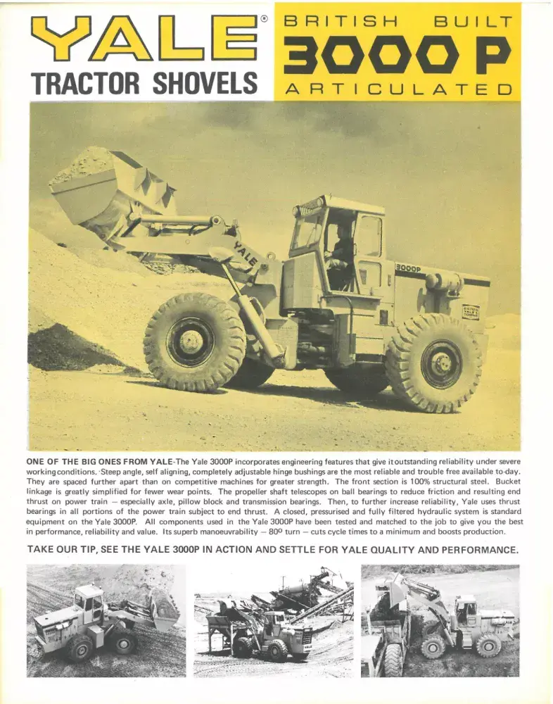 Yale Wheel Loader Tractor Shovel 3000P Brochure
