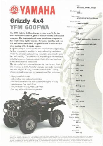 Yamaha ATV Range Brochure