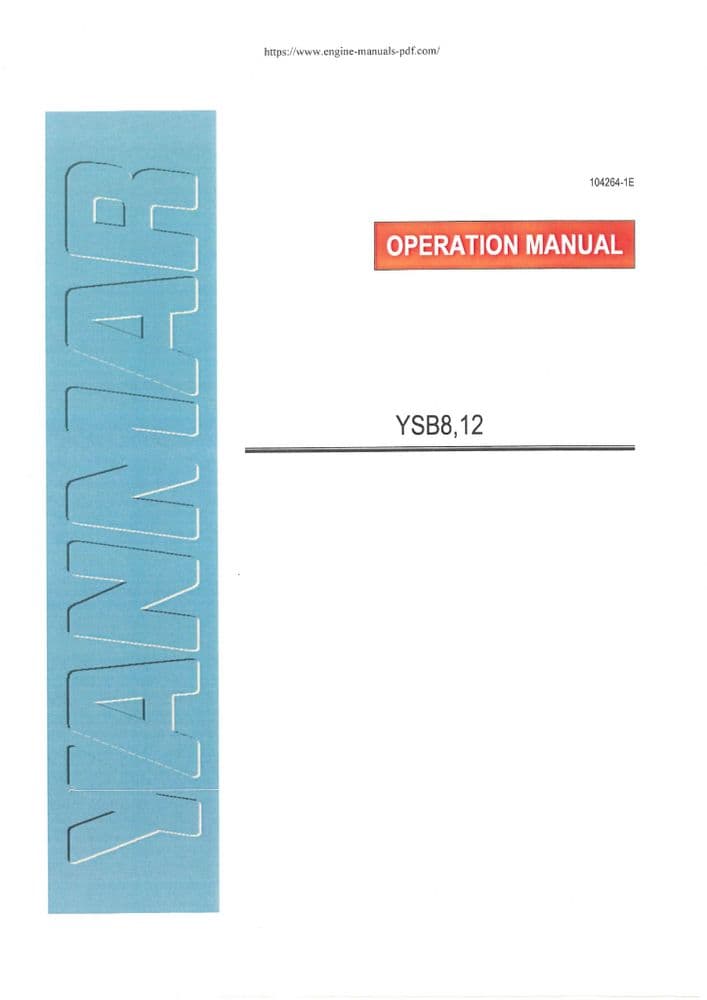 Yanmar Marine Diesel Engine YSB8 YSB12 Operators Manual
