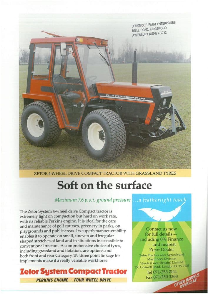 Zetor System Compact Tractor 5245 - 5211 Brochure