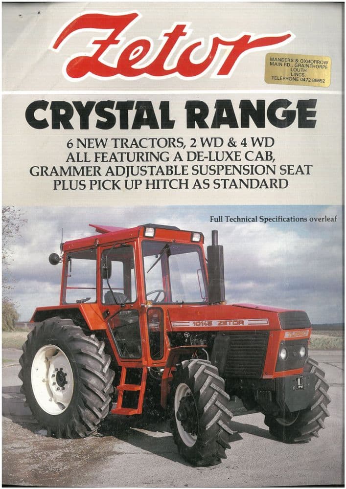 Zetor Tractor Crystal Range 8111 8145 10111 10145 12111 12145 Brochure