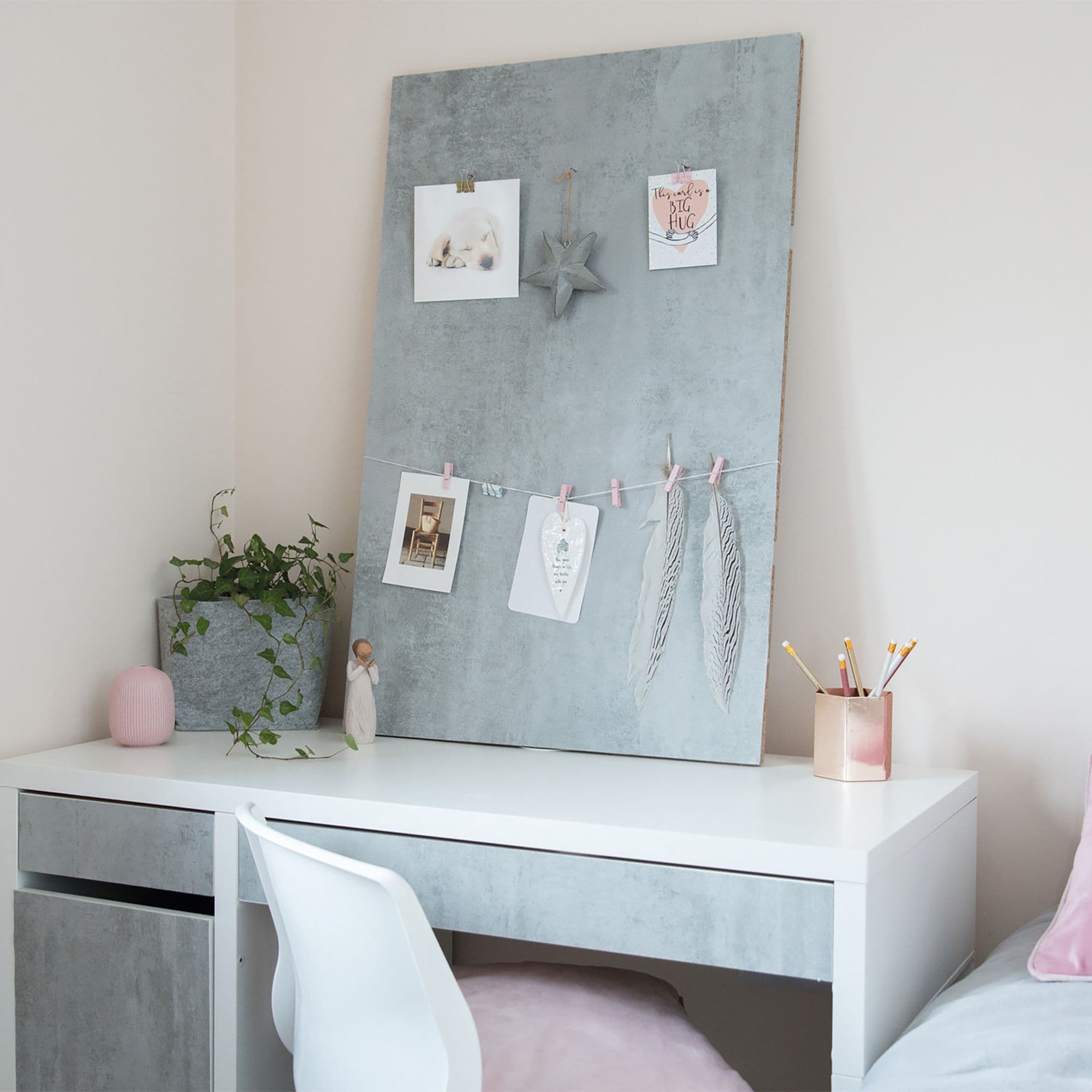 90cm x 2 1m Concrete Grey Stone Sticky Back Vinyl 346-5383