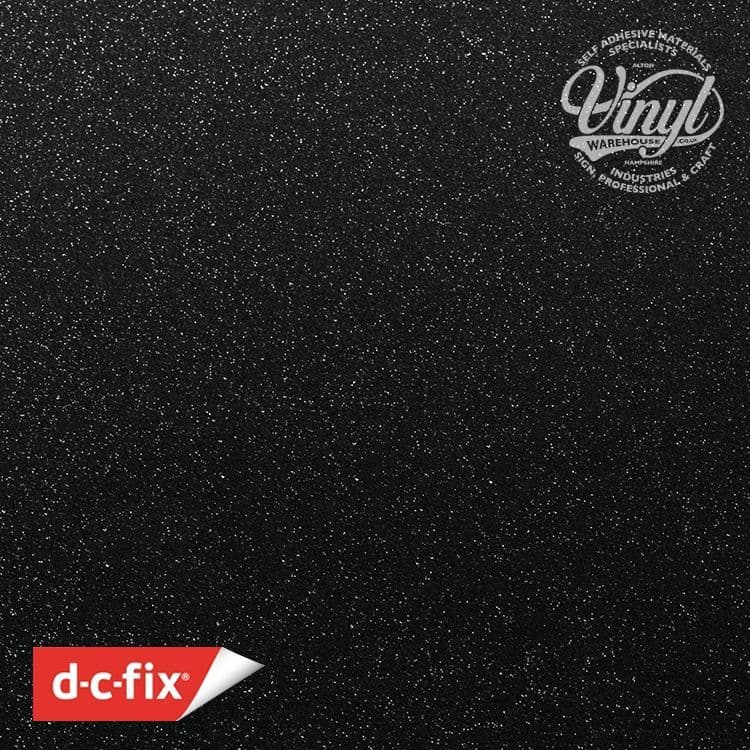 D-C-Fix Black Glitter Sticky Back Craft Vinyl 341-8012 67cm x 2m