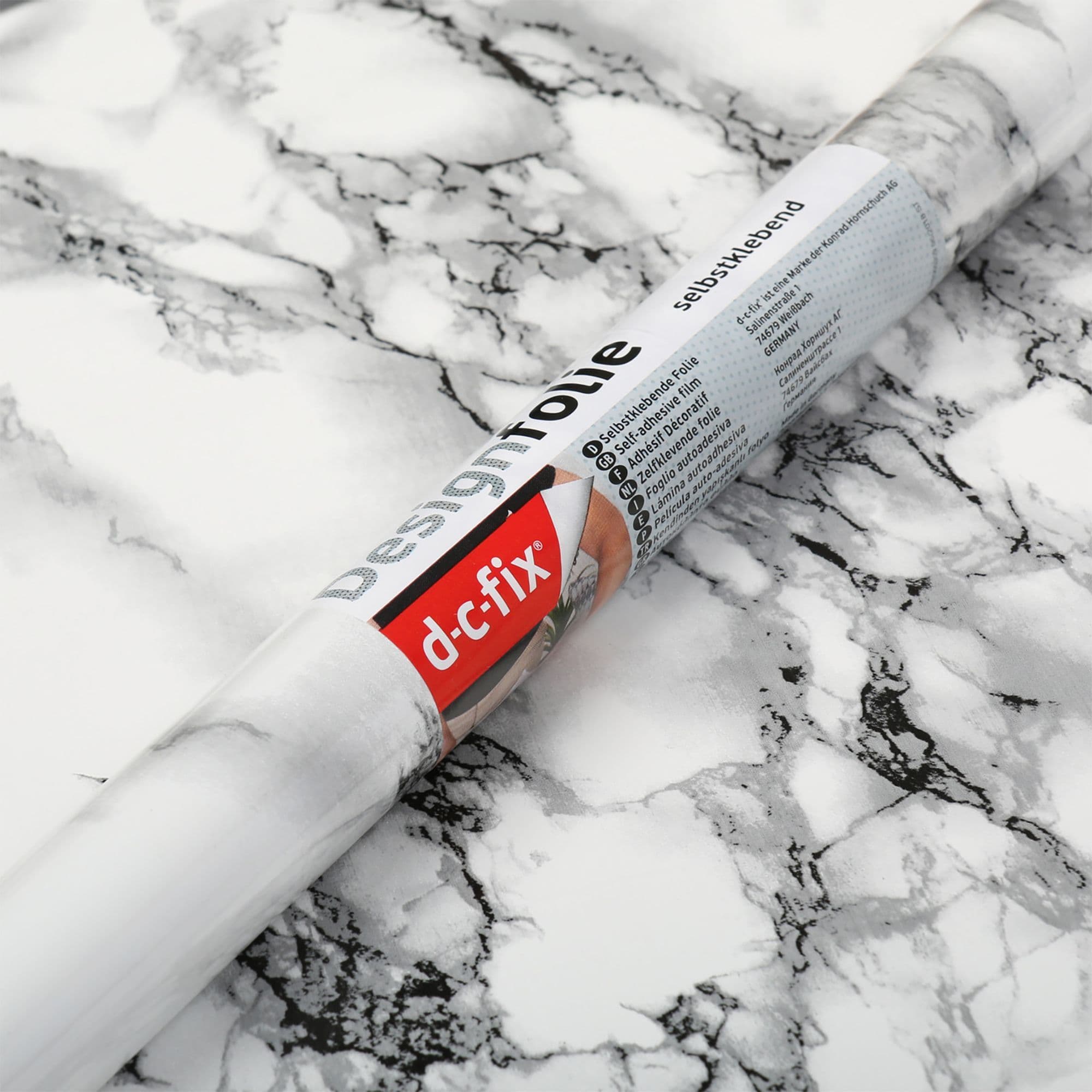 d-c-fix Marmi White / Black Marble Sticky Back Vinyl Furniture Wrap