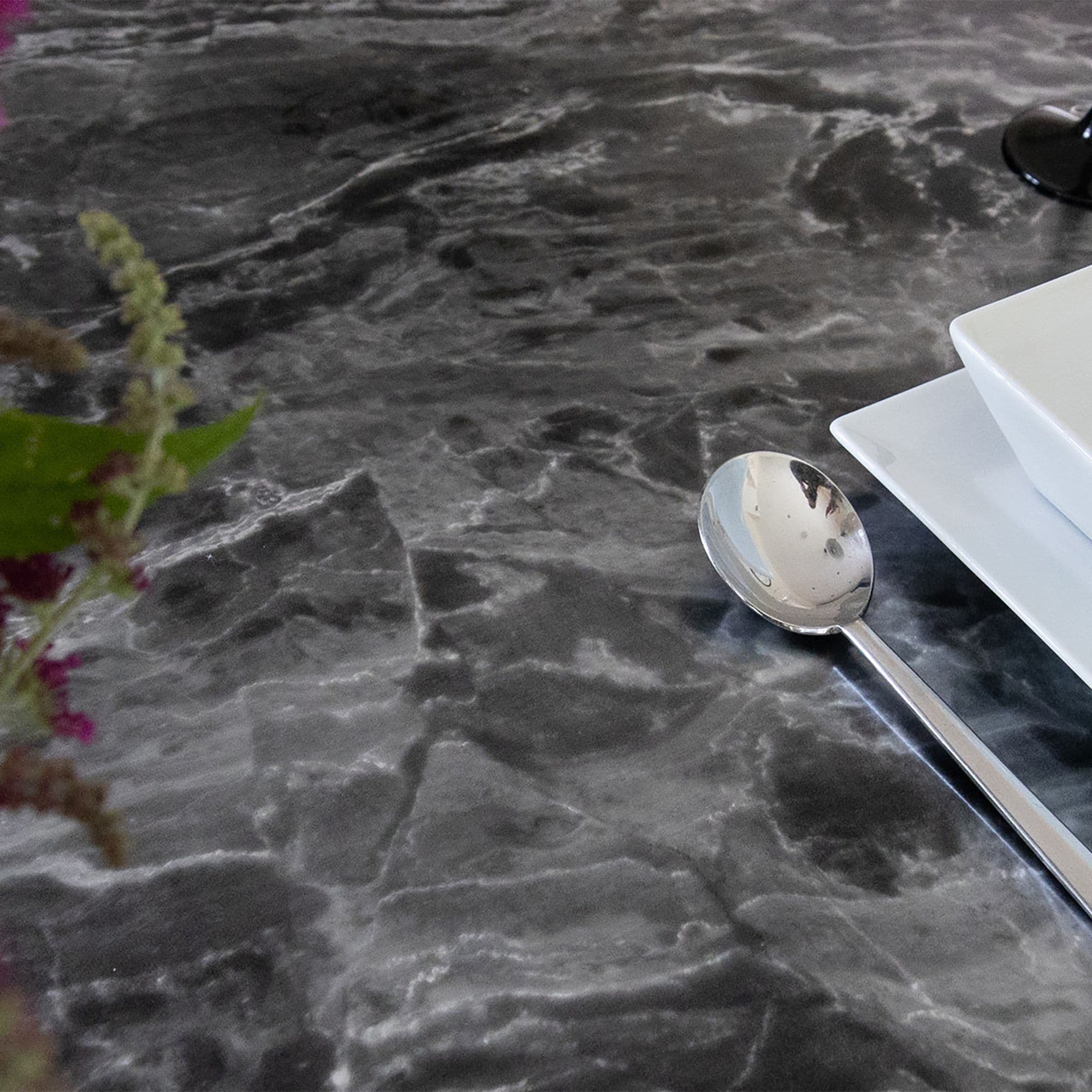 d-c-fix Romeo Silver Black Marble Sticky Back Vinyl Furniture Wrap