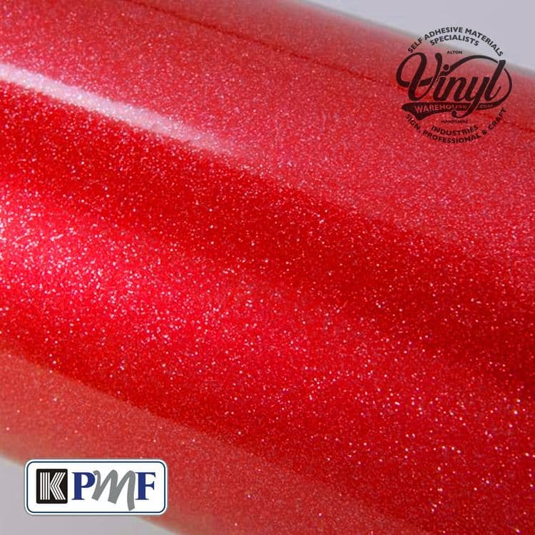 Red Heavy Glitter Metal Flake Vinyl - Professional Cast Vehicle Wrap K75052