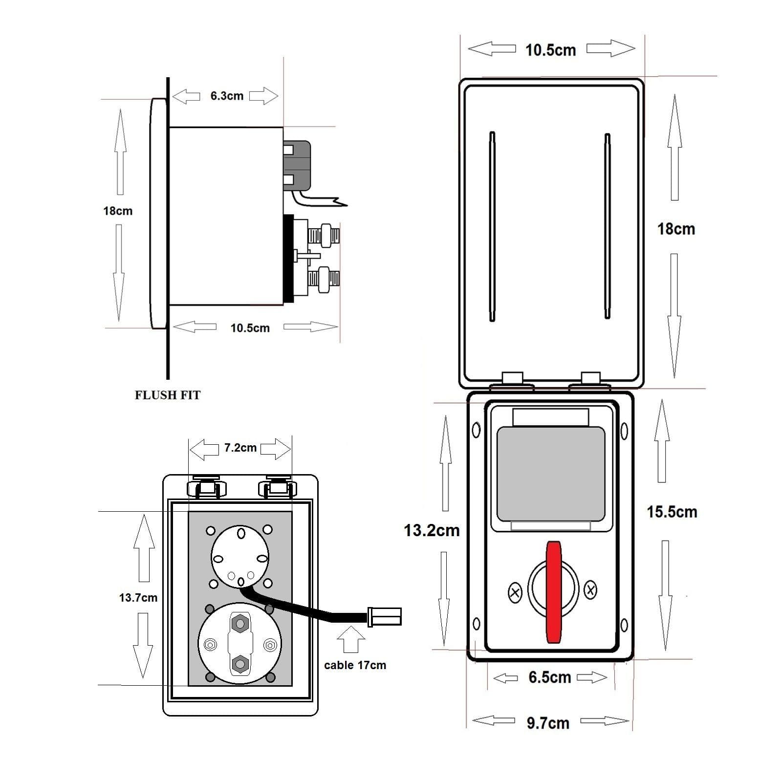 Plug Socket Cut off Inlet Flush Fitted