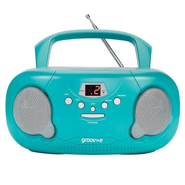 Groove Portable Cd Radio Boombox Teal GV7335