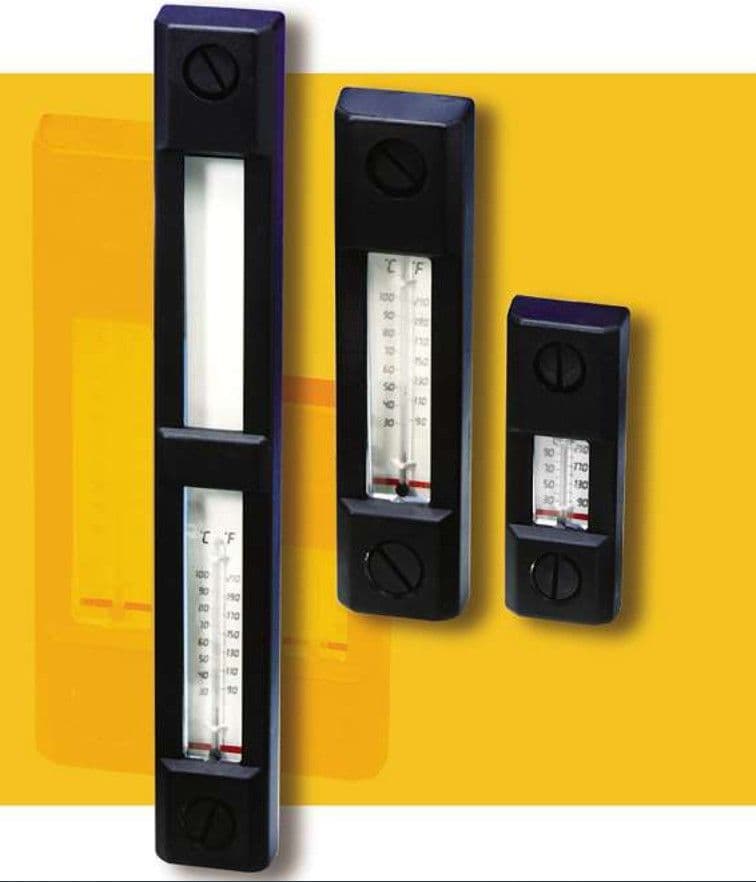 127mm Centres M12 Fluid Level Gauge With Thermometer