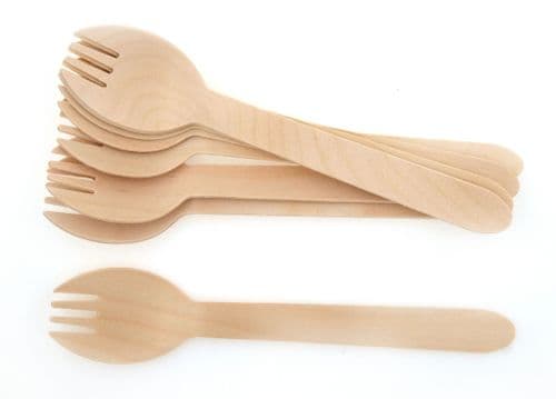 Wood spork 16cm x100