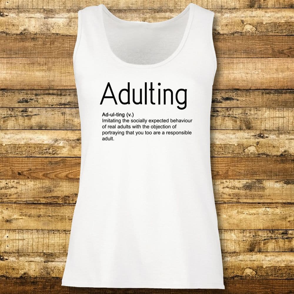 Adulting Definition Slogan Vest Top