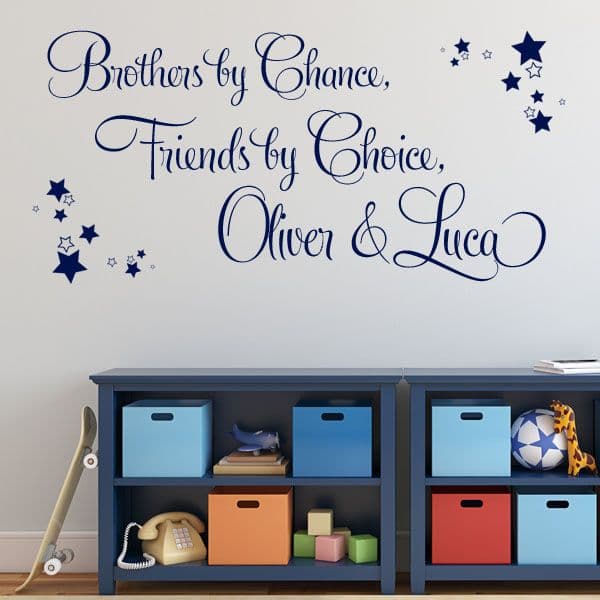 Brothers by Chance Friends by Choice Personalised Wall sticker / decal 1