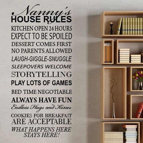 Grandparents House Rules Wall Sticker Wall sticker / decals -Personalised