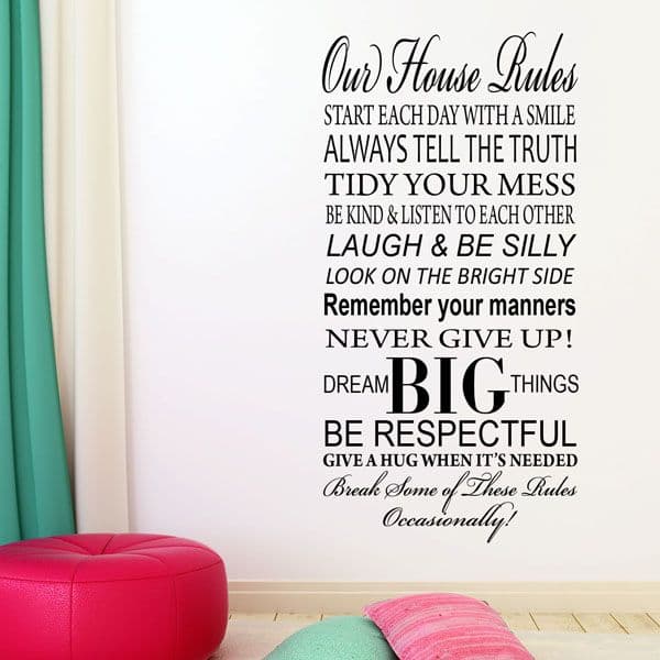 Our Family House Rules Wall Sticker Wall sticker / decals