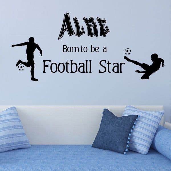 Personalised Born to be a Football Star WALL ART Wall sticker / decals