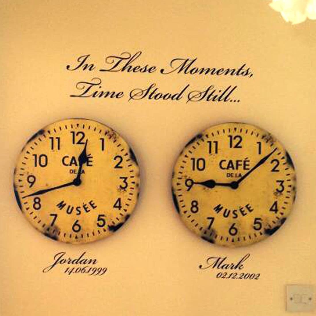Personalised In these moments time stood still Wall sticker / decals
