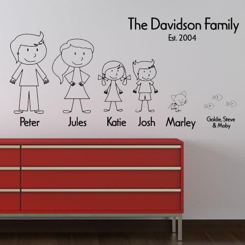 Personalised Stick Family Wall sticker / decals