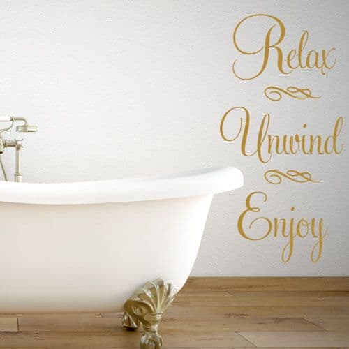 Relax Unwind Enjoy - Bathroom Wall Stickers / Decal