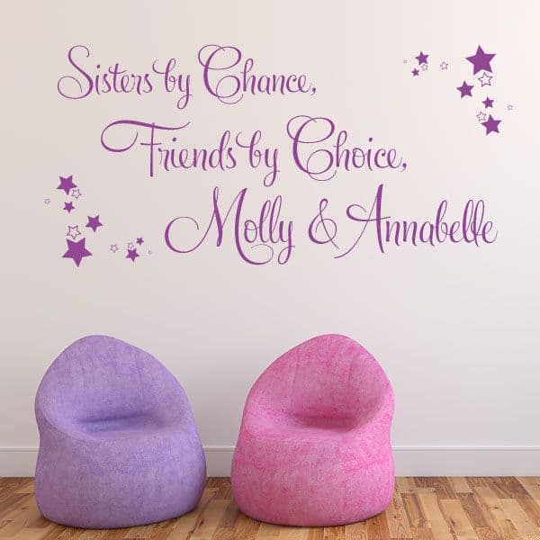 Sisters by Chance Friends by Choice Personalised Wall sticker / decal