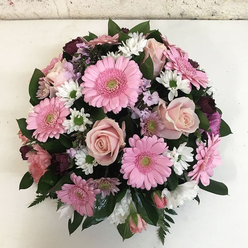 Yellow and White Funeral Posy by Paul J King Funeral Directors