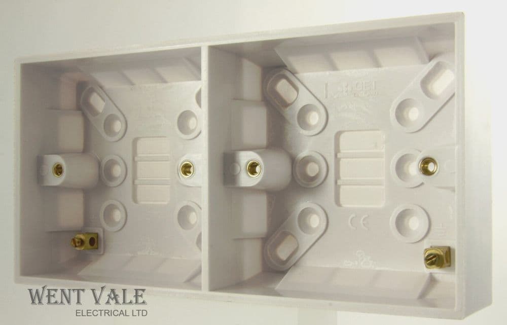 Alto AL0647 - White Moulded 25mm Deep Surface Dual 1 Gang Box New