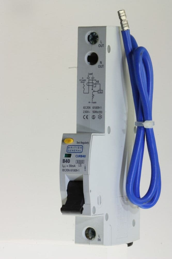BG British General - CURB40-01 - 40a 30mA Type B Single Pole RCBO Unused