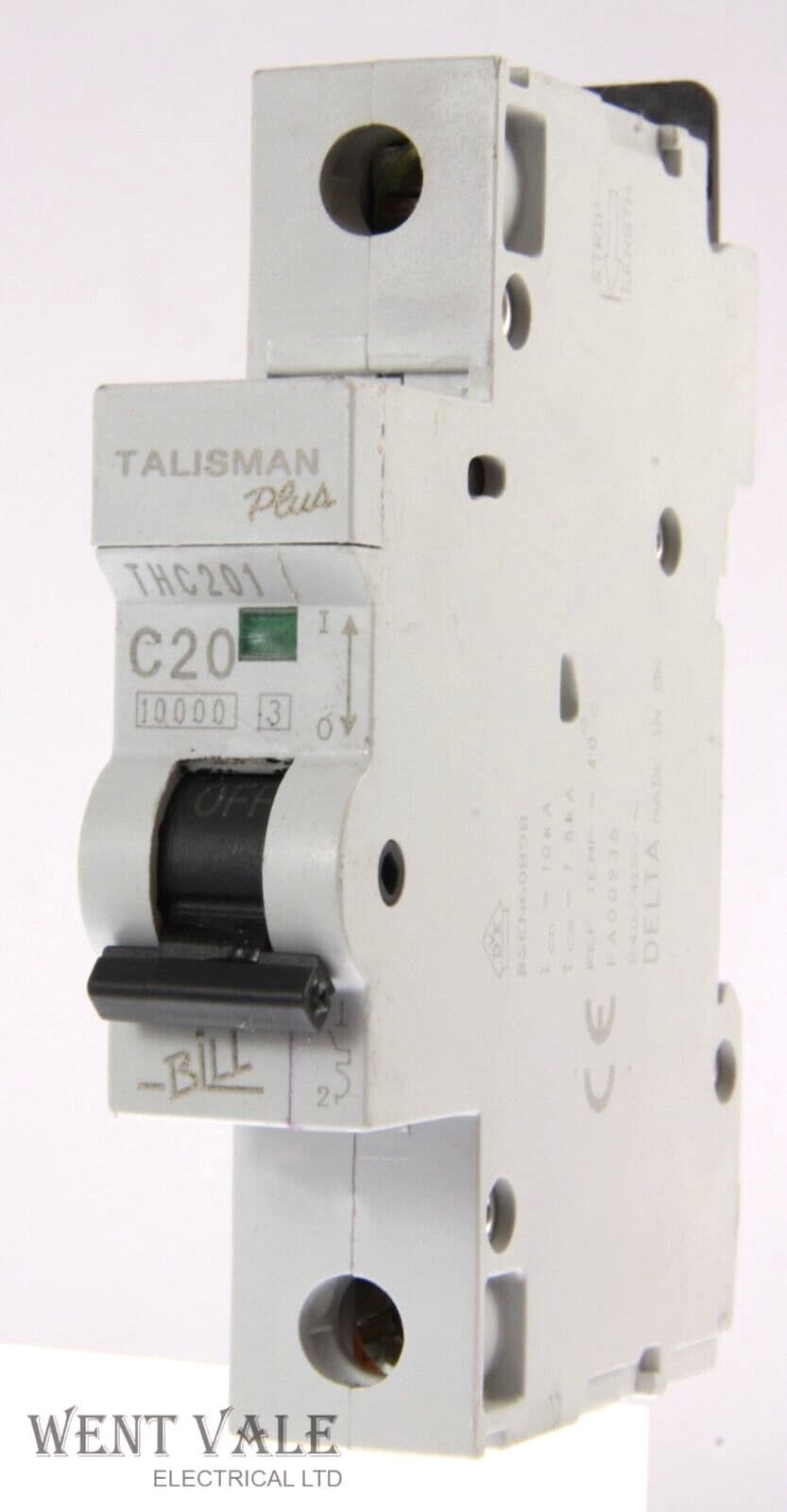 Bill Talisman Plus - THC201 - 20a Type C Single Pole MCB Used