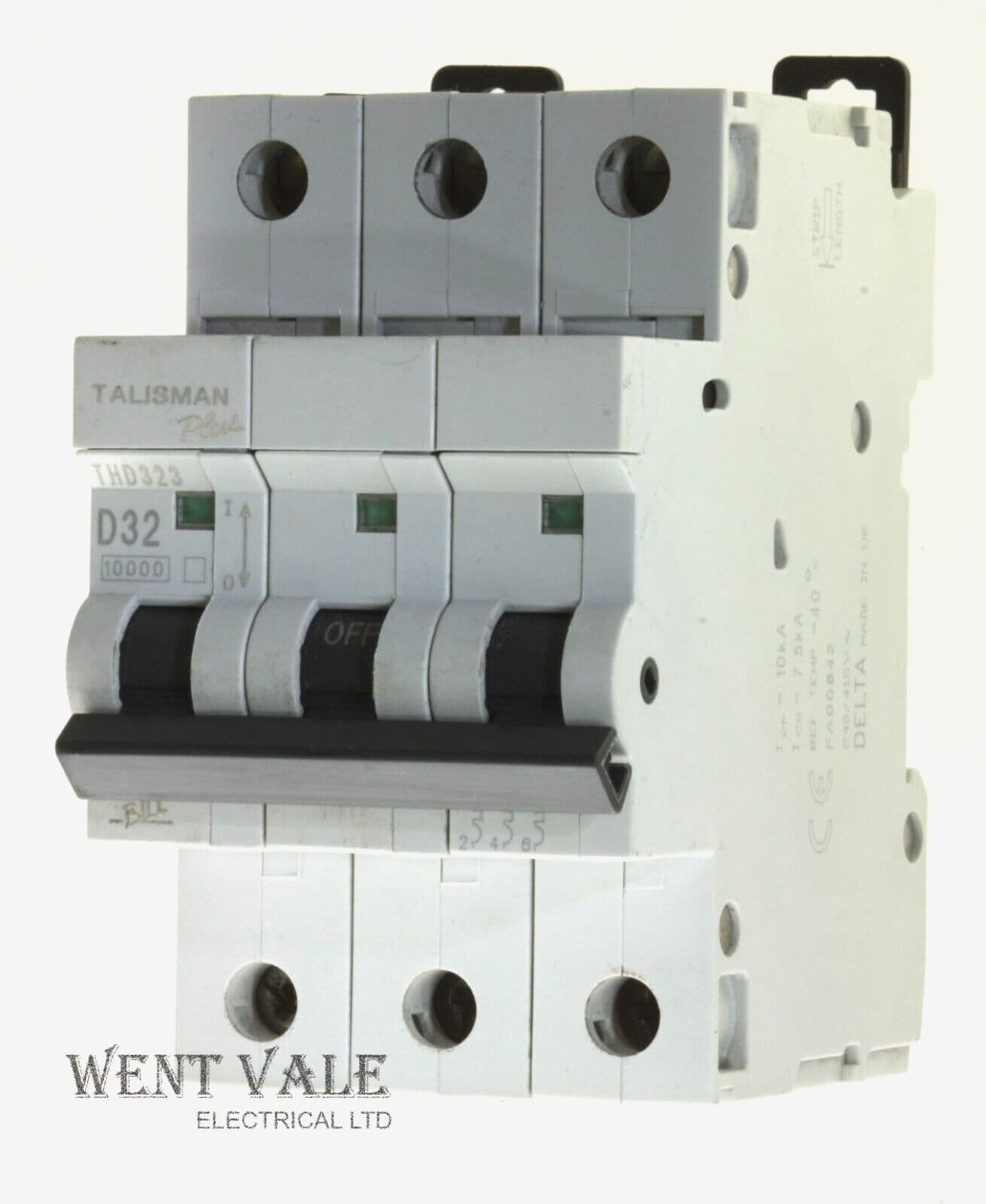 Bill Talisman Plus - THD323 - 32a Type D Triple Pole MCB Used