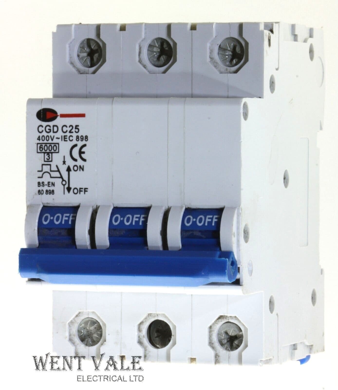 CGD C25 - 25a Type C Triple Pole MCB Used