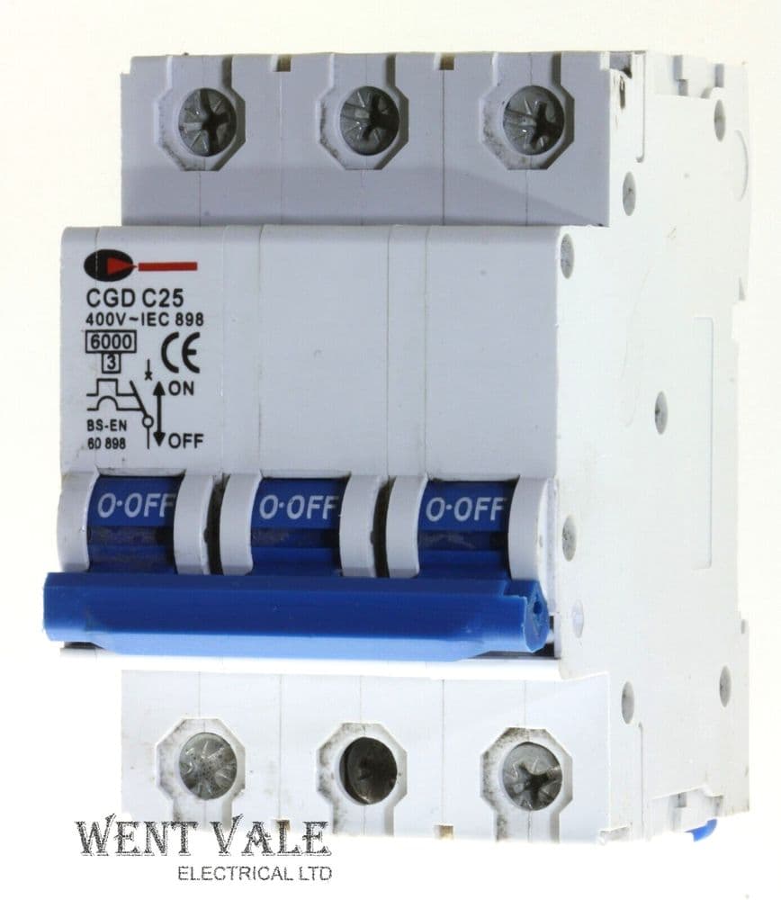 CGD C25 - 25a Type C Triple Pole MCB Used