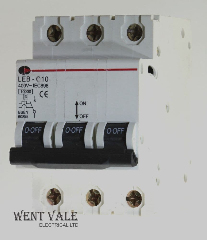 CGD LEB 3C10 - 10a Type C Triple Pole MCB Used