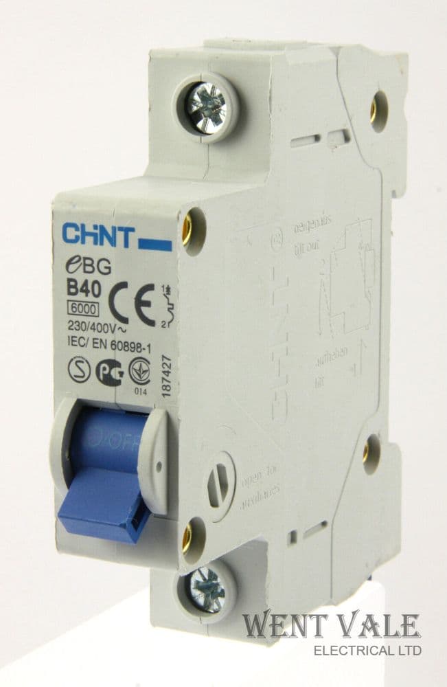 Chint EBG-B40-187427 - 40a Type B Single Pole MCB Used