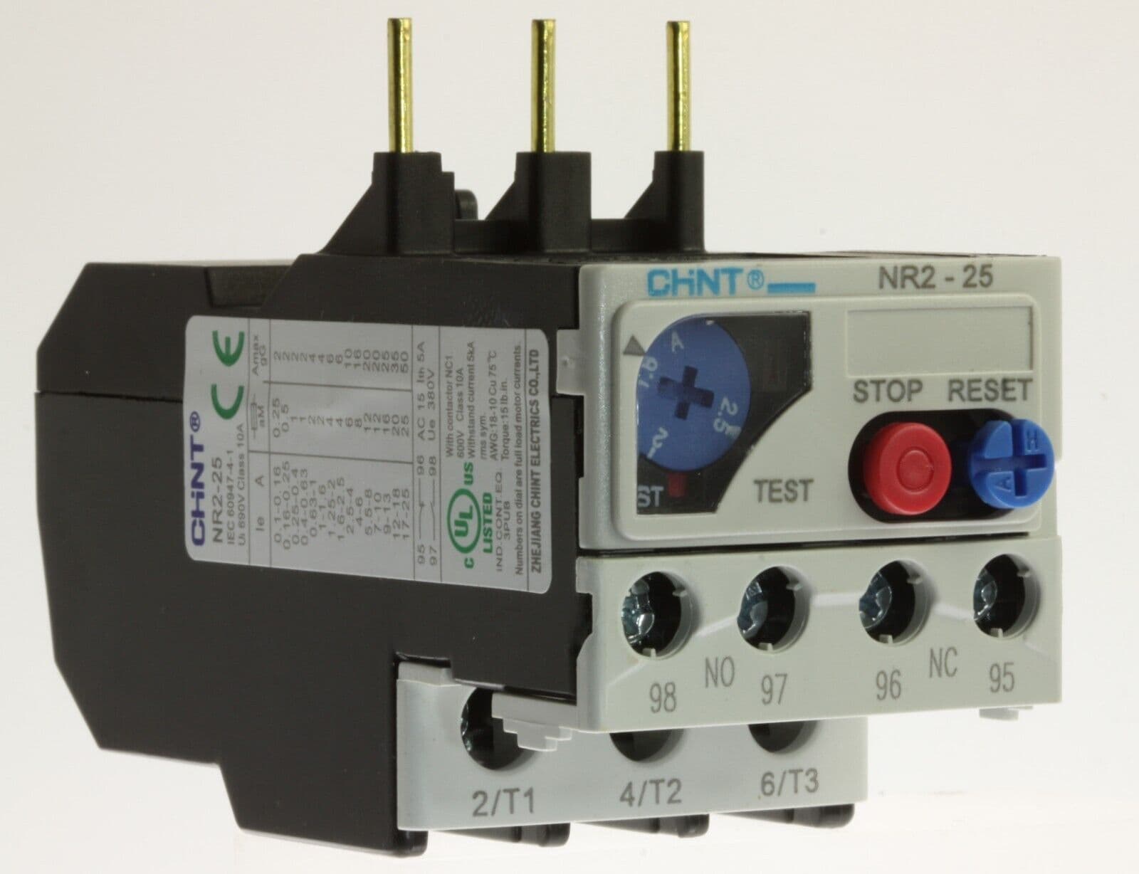 Chint NR2 -25 268131 4a Thermal Overload Relay with 1 6a to 2 5a Overload Range