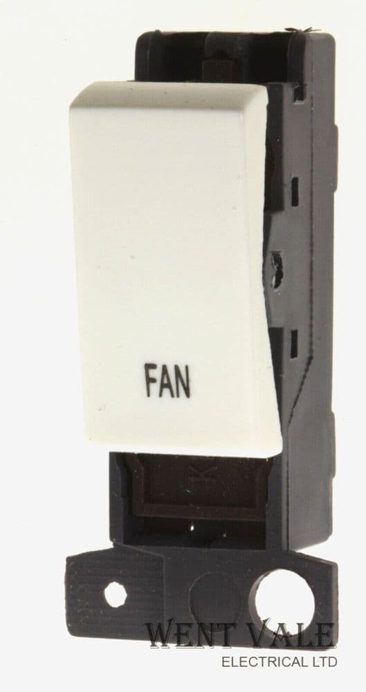 Click Mini Grid - MD018WHFN - 10ax Double Pole Mini Grid Switch Module Fan
