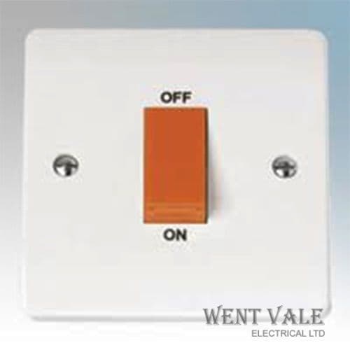 Click Mode CMA200 White Moulded 45a Cooker Double Pole Switch New