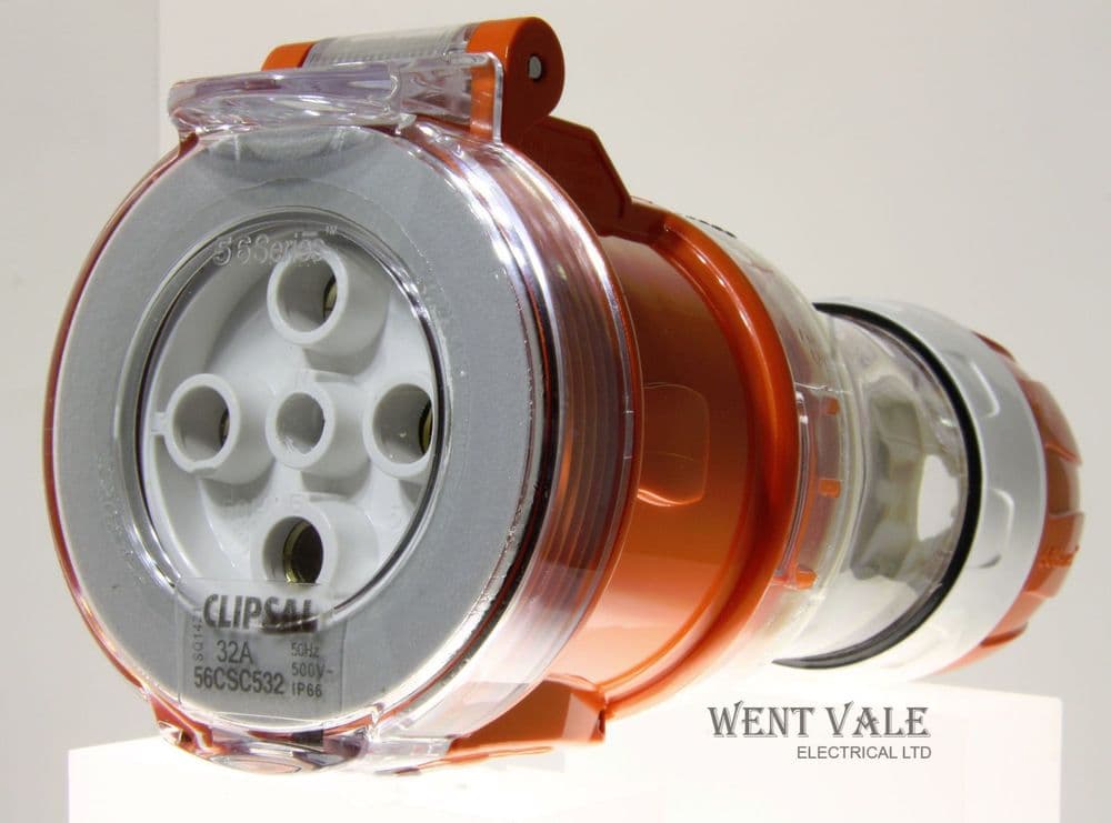 Clipsal 56CSC532 - 250V 32A 5 Round Pin Cord Extension Skt in Electric ...